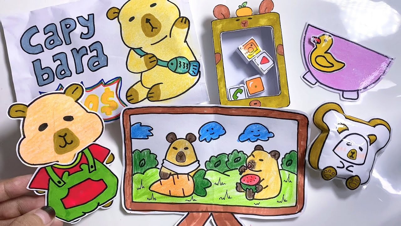 [🌿 PAPER DIY 🌿] Unboxing Blind Bag Capybara🧸Tutorial | Paper Play | Diy ...