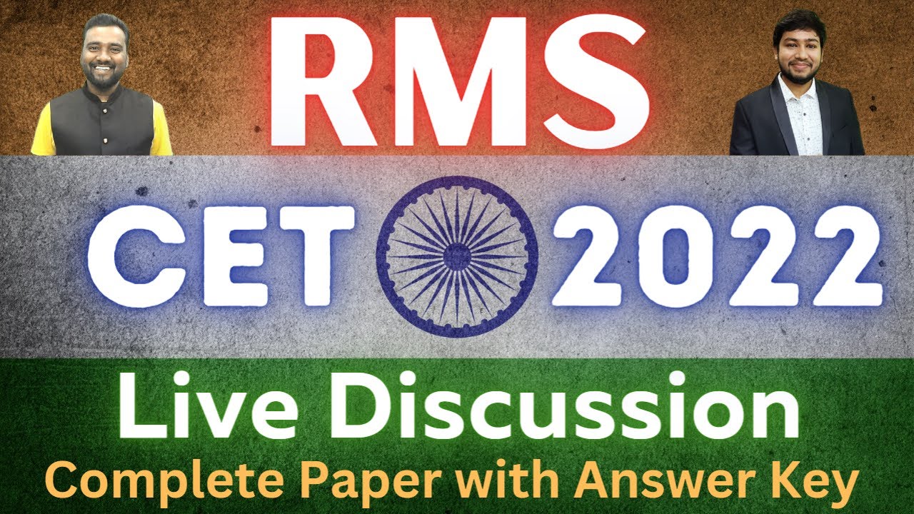 RMS - CET 2022 Complete Question Paper Solution class 6 🔥 LIVE ...