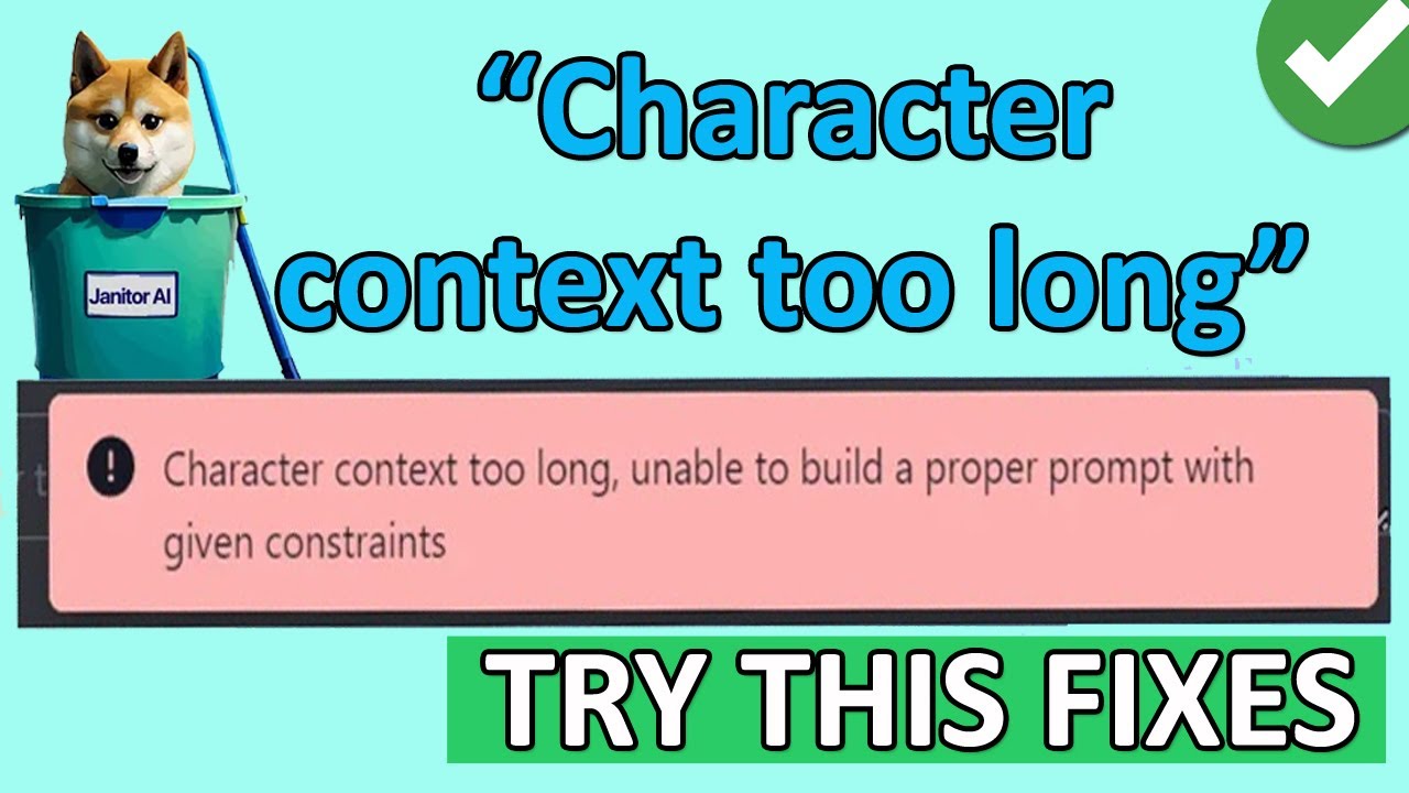 How To Fix "Character context too long" In Janitor Ai - YouTube
