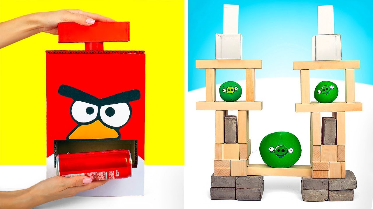 Fun DIY Angry Birds Сrafts || Tabletop Game And Vending Machines - YouTube