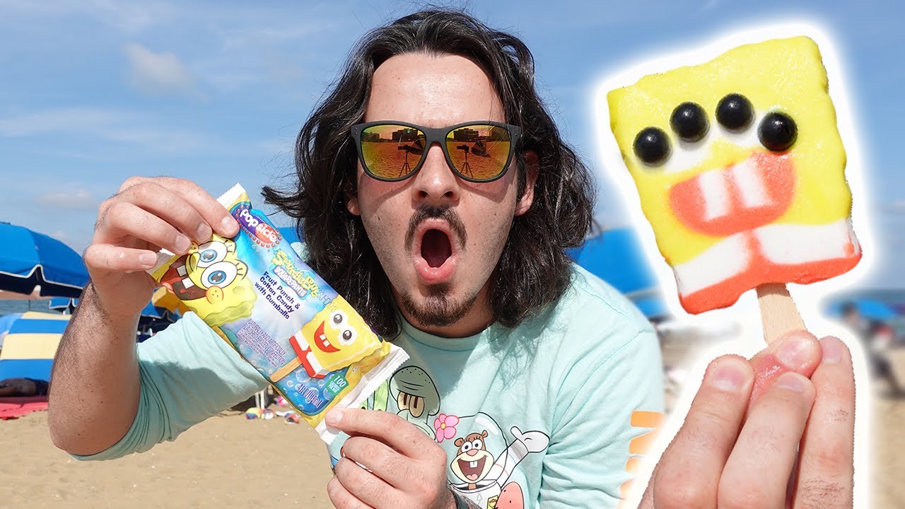 Opening Spongebob Popsicles at the Beach! (I need a Perfect one!) - YouTube