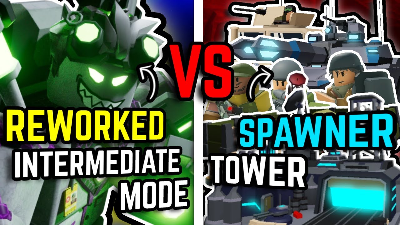 SPAWNER TOWER ONLY VS REWORKED INTERMEDIATE MODE | Roblox TDS - YouTube