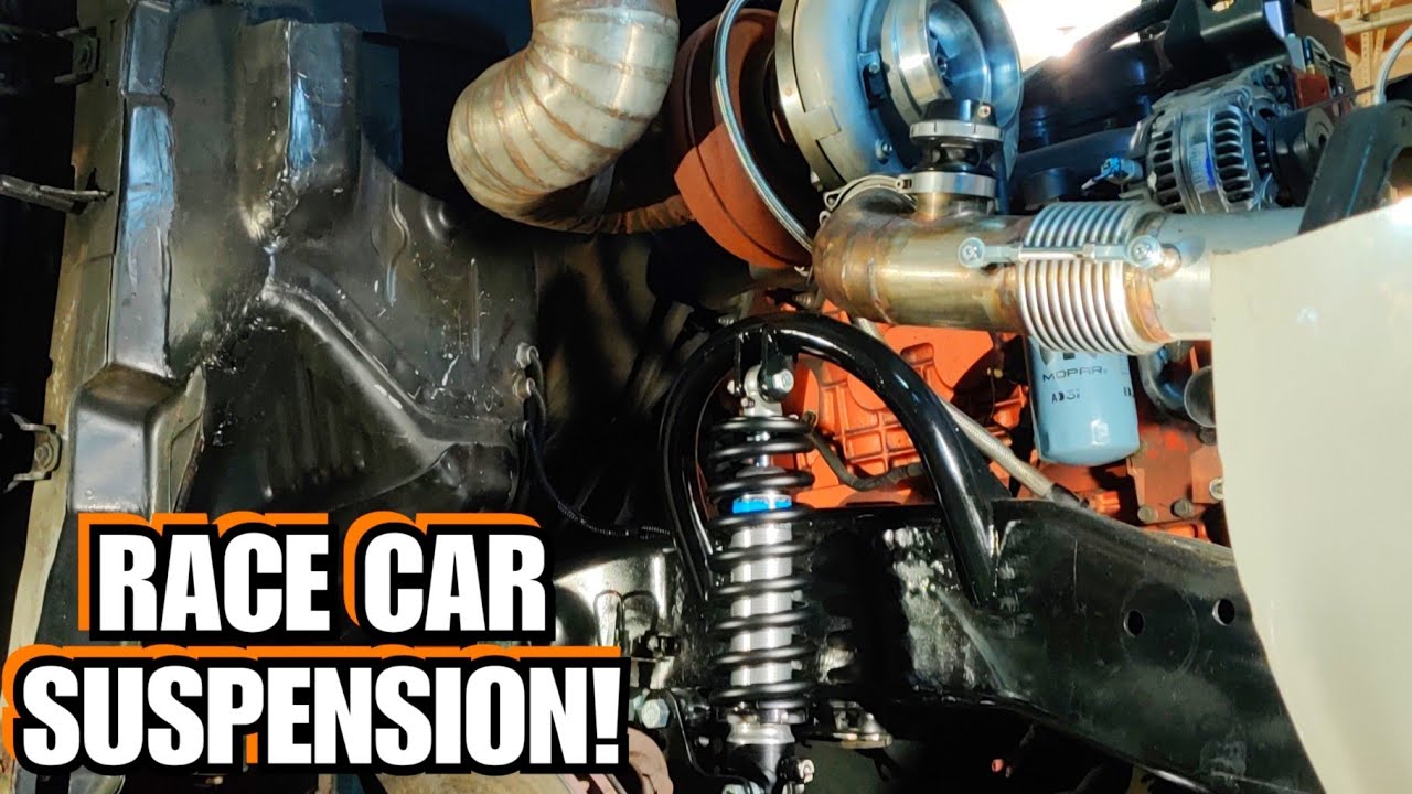 Custom Coil Over Front Suspension For The Cummins Drag Truck! - YouTube