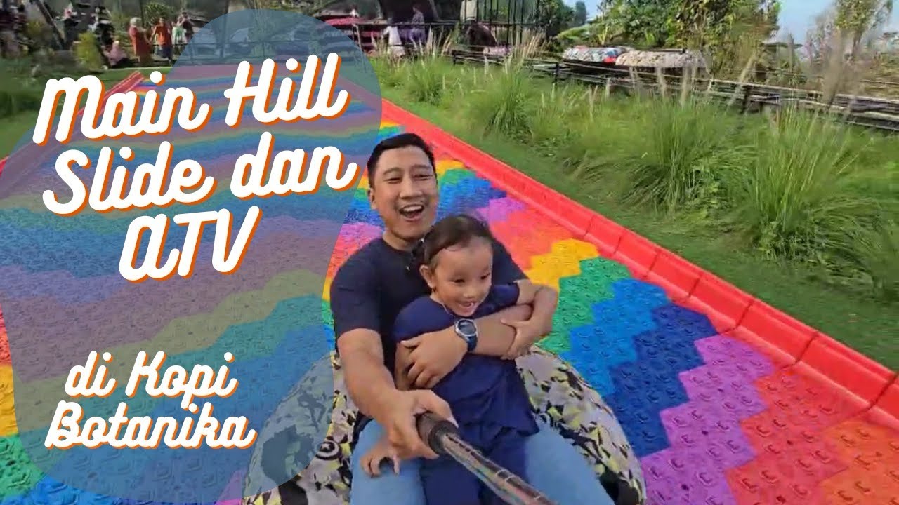 Serunya main Hill Slide dan ATV di Kopi Botanika Kuningan, Jabar - YouTube