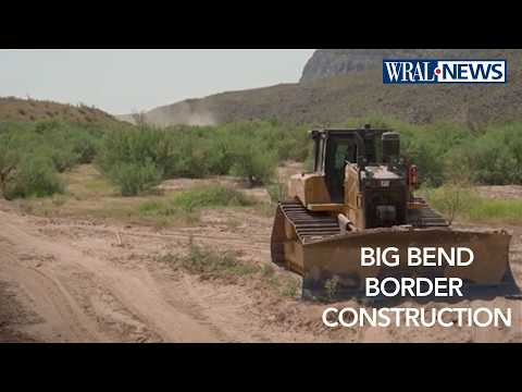 Protestors stand against border security construction at Big Bend National Park