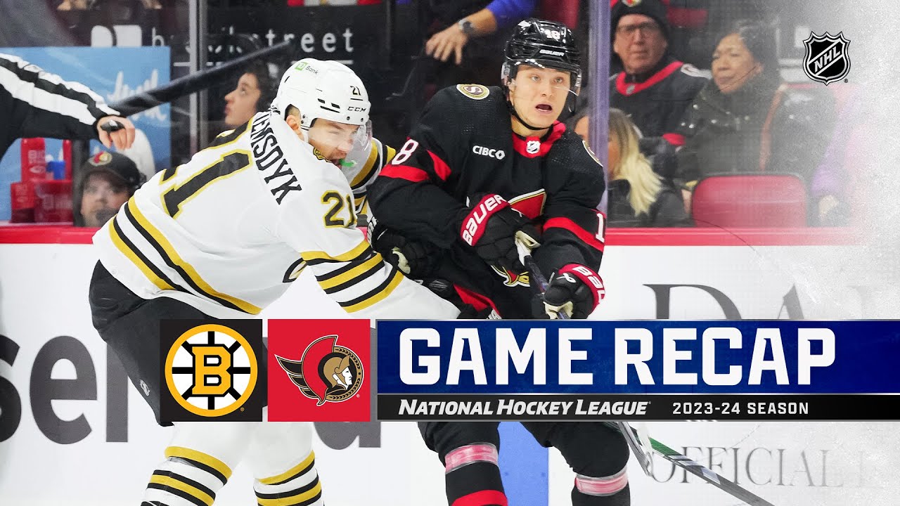 Bruins @ Senators 1/25 | NHL Highlights 2024 - YouTube