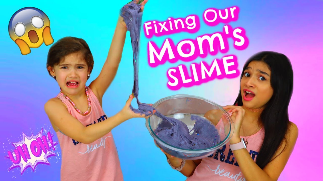 FIX OUR MOM'S SLIME & TURN IT INTO A PRETTY SLIME CHALLENGE!!! - YouTube