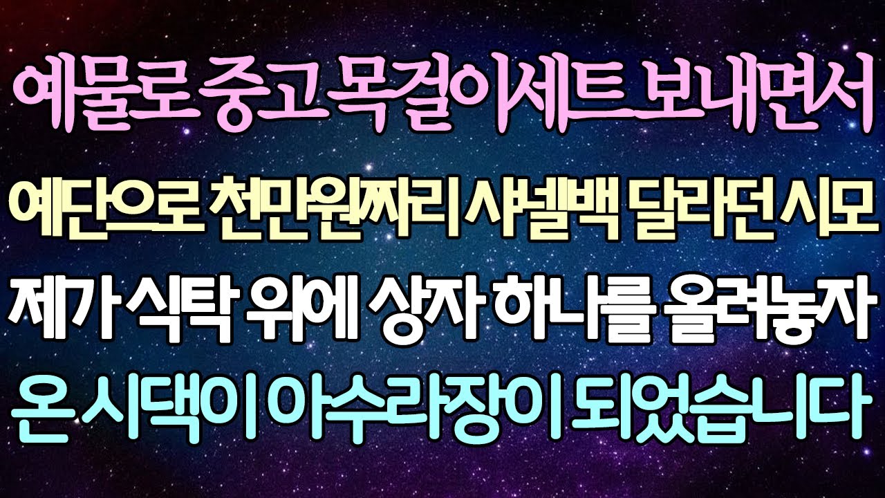 반전 사연 예물로 중고 목걸이세트 보내면서 예단으로 천만원짜리 샤넬백 달라던 시모 제가 식탁 위에 상자 하나를 올려놓자 온