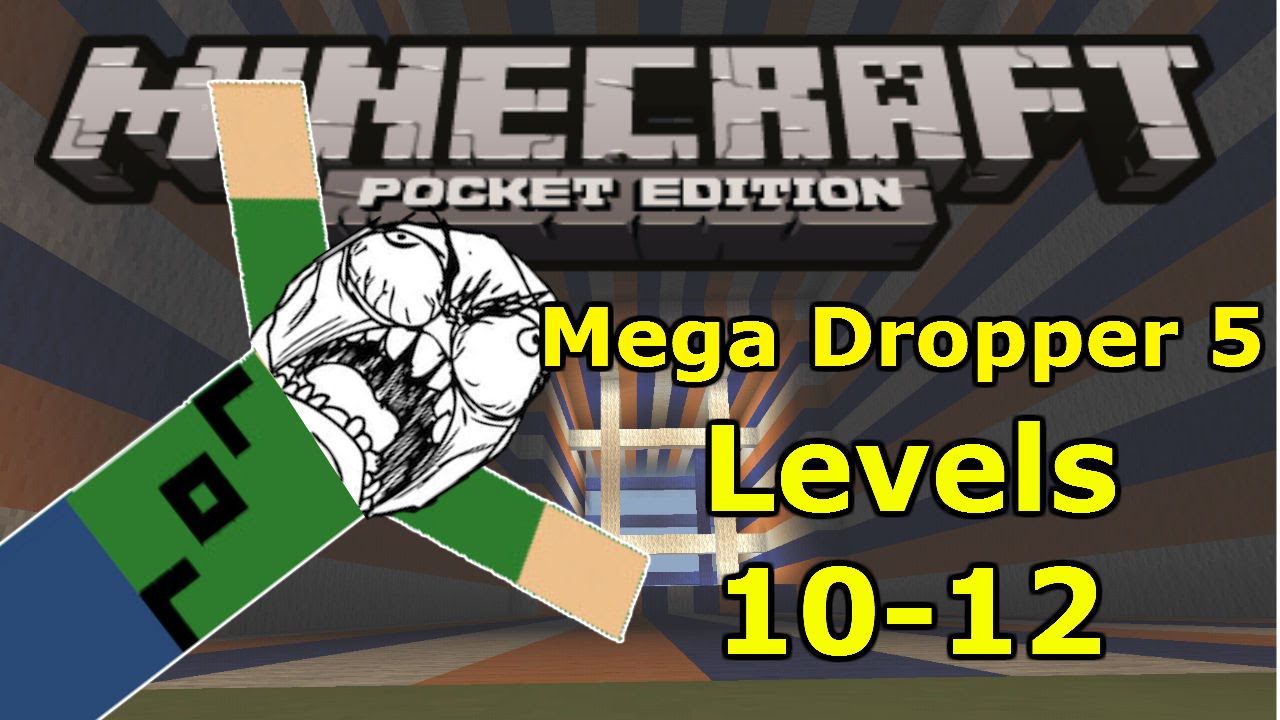 Minecraft PE Mega Dropper 5 (3) Levels 10-12 - YouTube