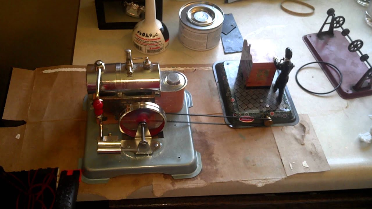 Jensen steam engine running Wilesco organ grinder m85 - YouTube