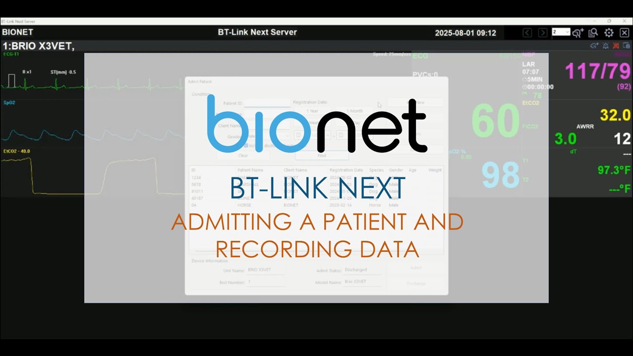 [BT-Link Next] Admitting a Patient and Recording Data on Bionet BT-Link ...