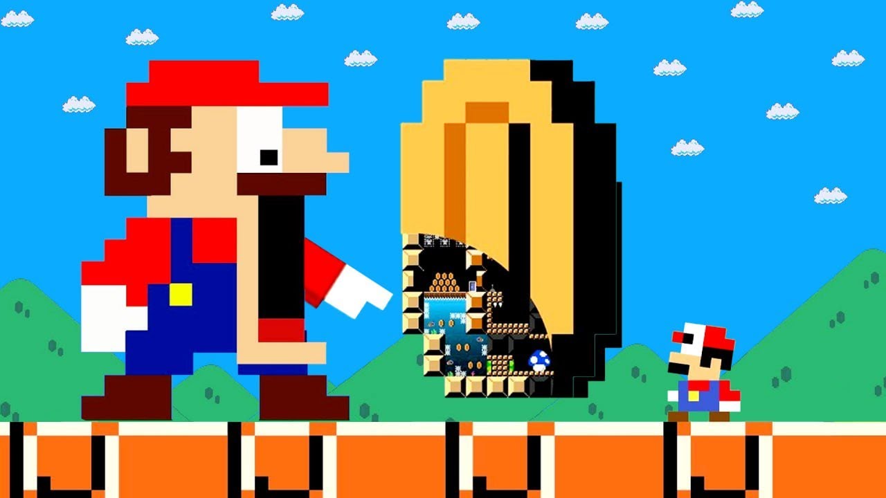 Mario and Tiny Mario's Coin Maze Mix Level Up | Game Animation - YouTube