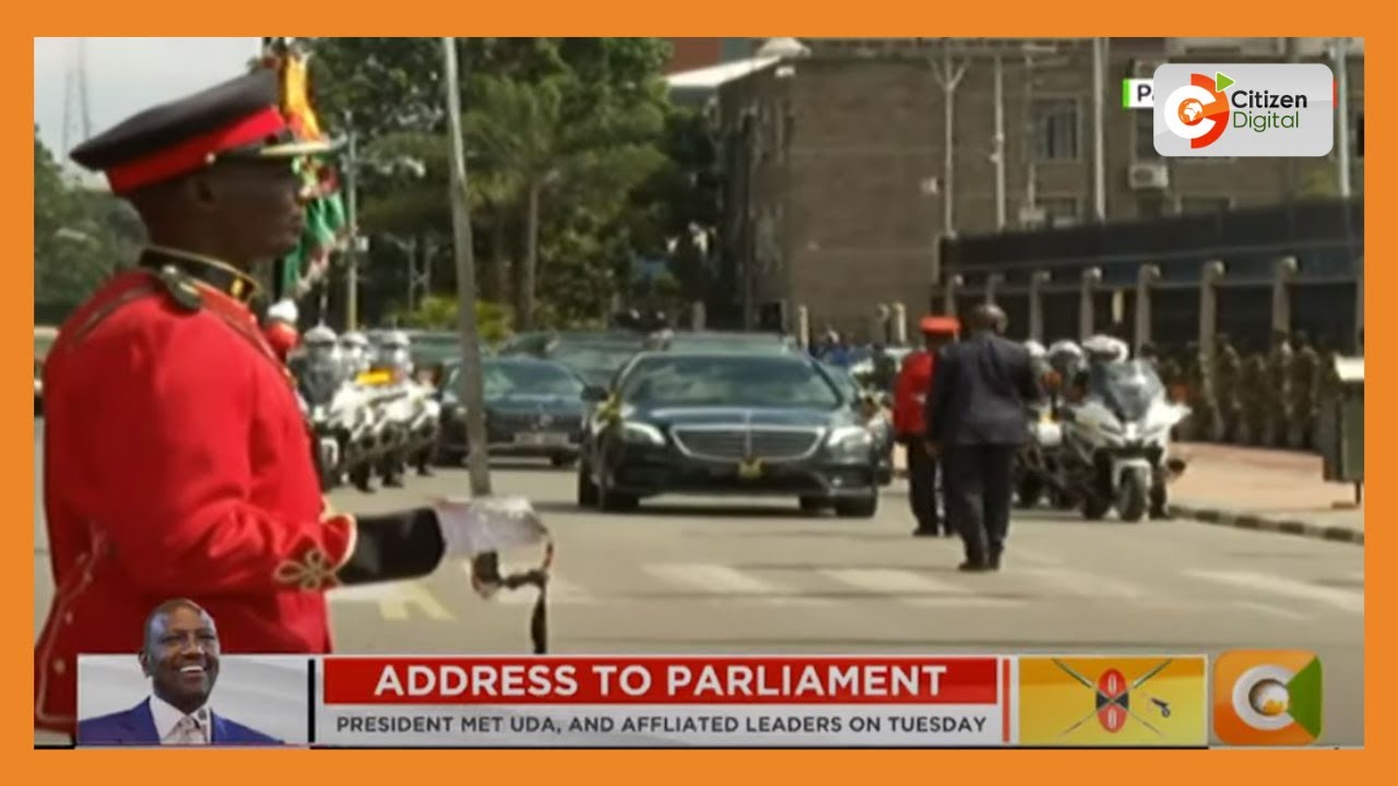 President Ruto arrives at parliament buildings ahead of his State of ...