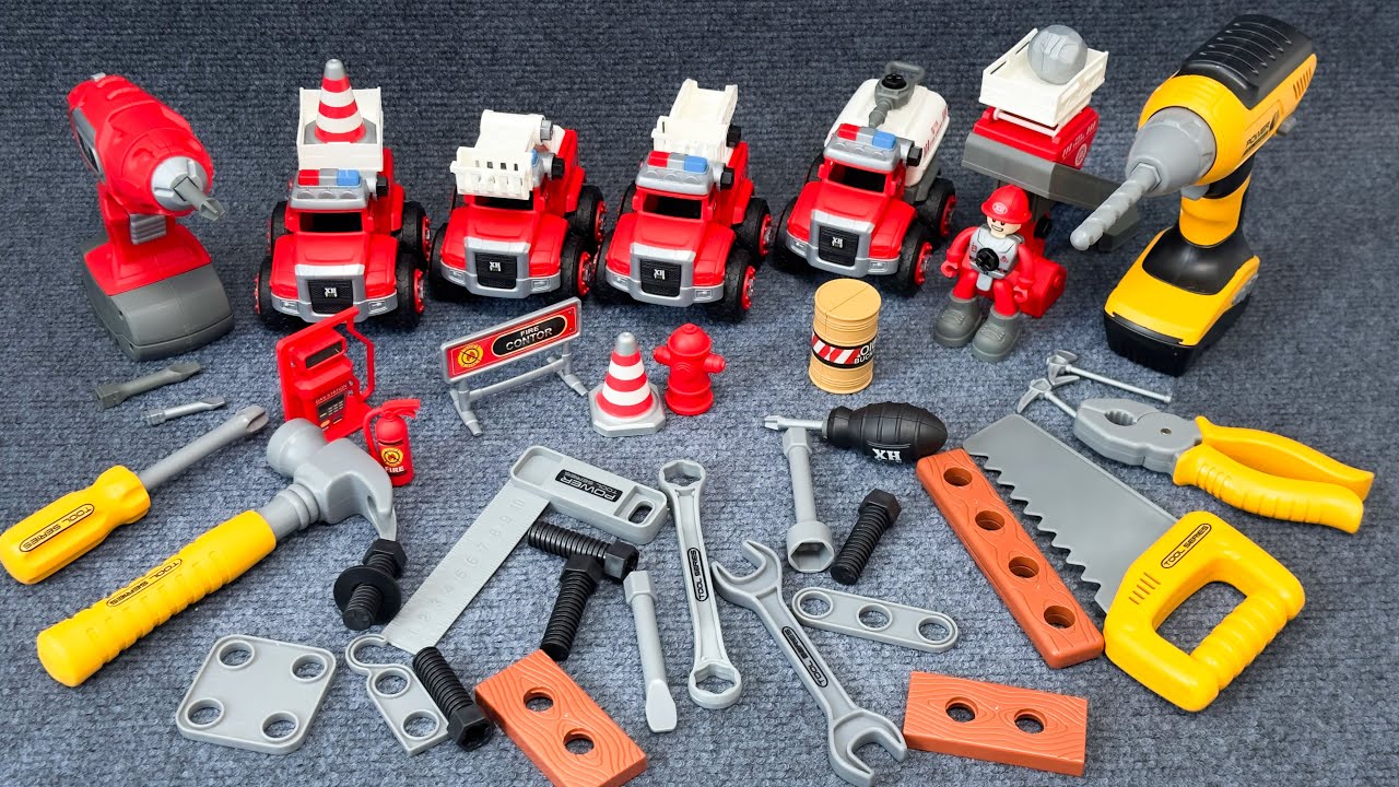 22 Minute Satisfying Unboxing Building Engineering Power Tools Toy Playset ASMR | Toy Review ...