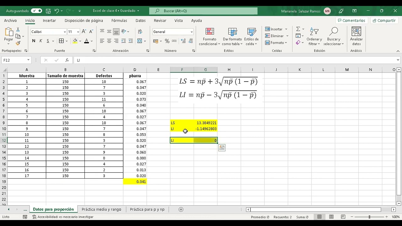 Cartas de control np con Excel - YouTube