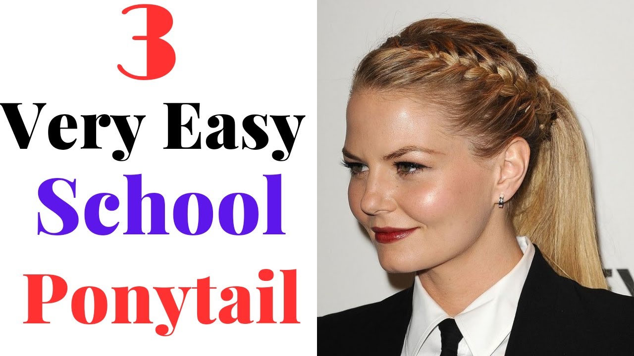3 Simply Stylish school ponytail |ponytail tutorial |hairstyle for ...