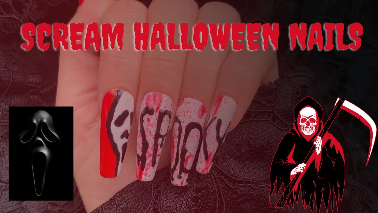 SCREAM HALLOWEEN NAILS | SPOOKY NAIL SET | OHUHU GEL POLISH | NAILED BY ...