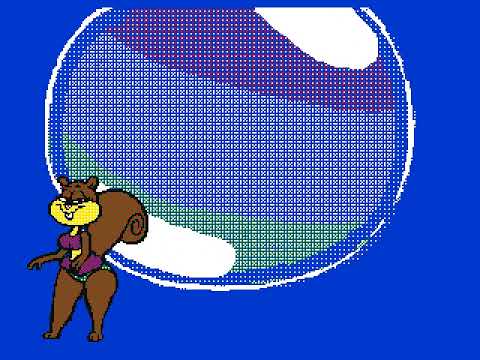 Sandy Cheeks Farting a Huge Soap Bubble