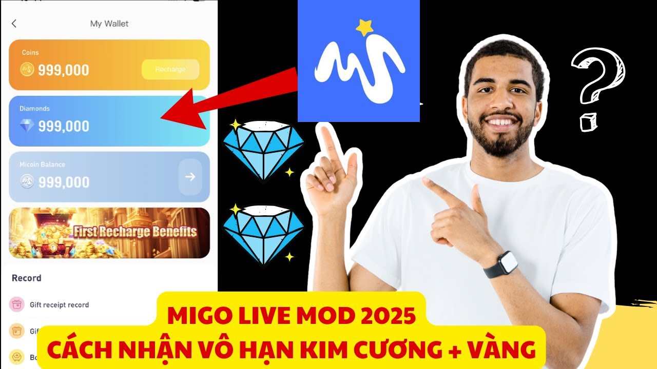 MIGO Live APP HƯỚNG DẪN NHẬN FULL KIM CƯƠNG VÀ VÀNG TRÊN IOS/ANDROID # ...