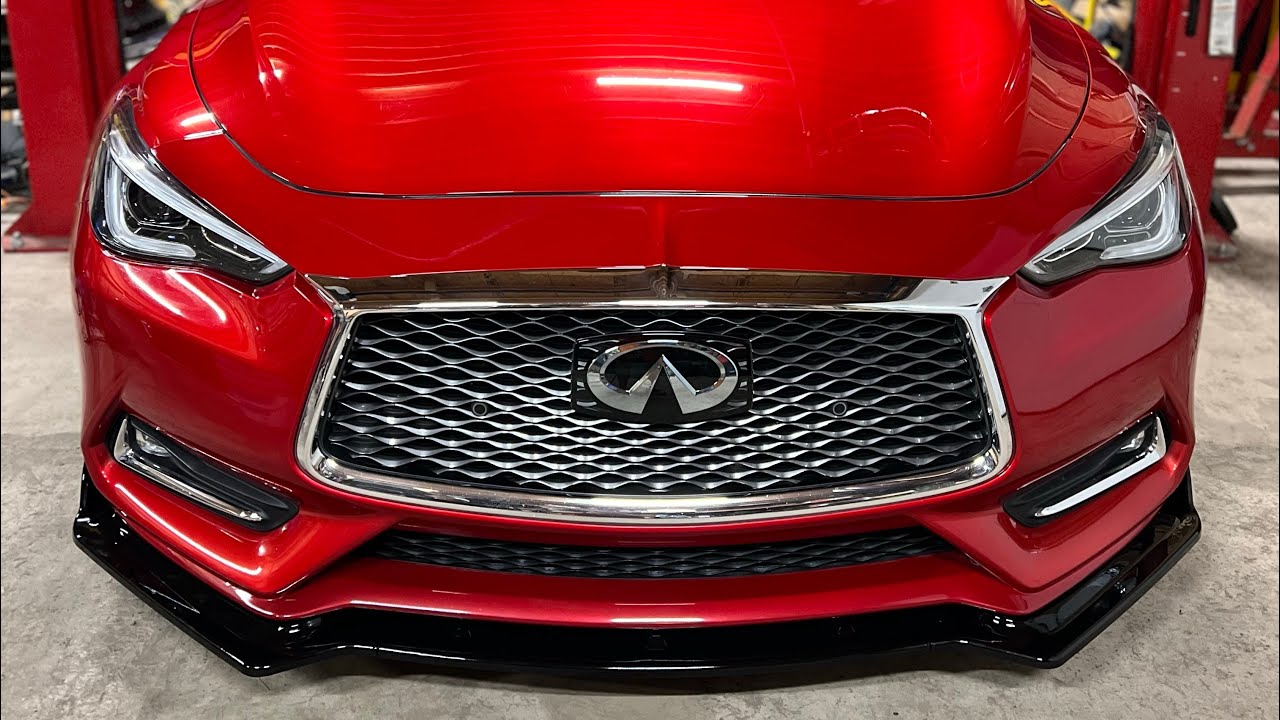 Installing eBay front lip on Infinity q60 redsport - YouTube
