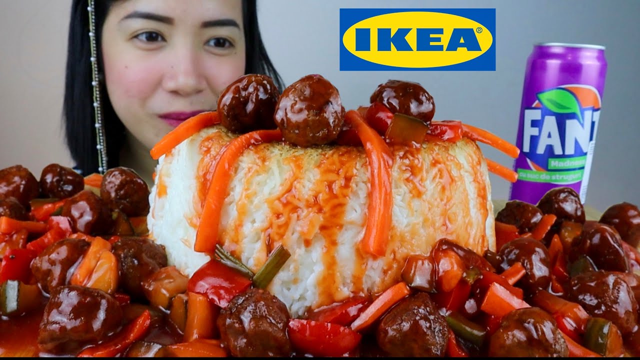 Ikea Swedish Sweet And Sour Meatballs Mukbang With Recipe π Youtube