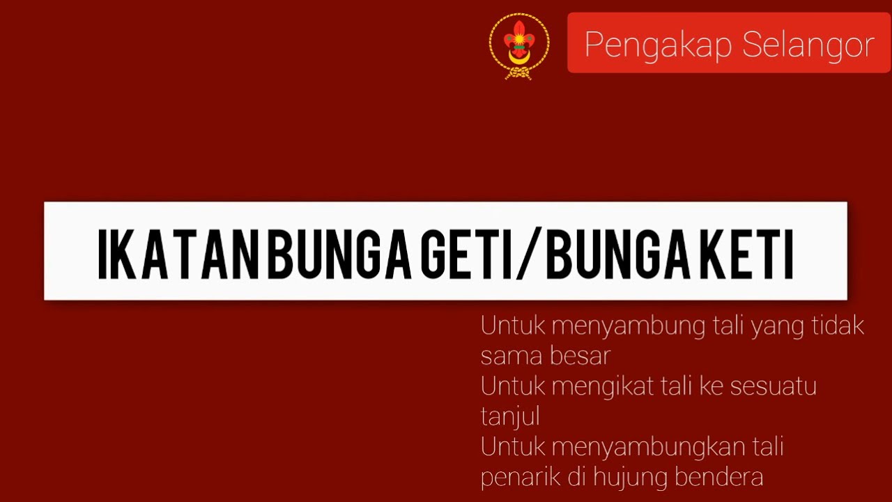 Ikatan Bunga Geti / Sheet Bend - YouTube