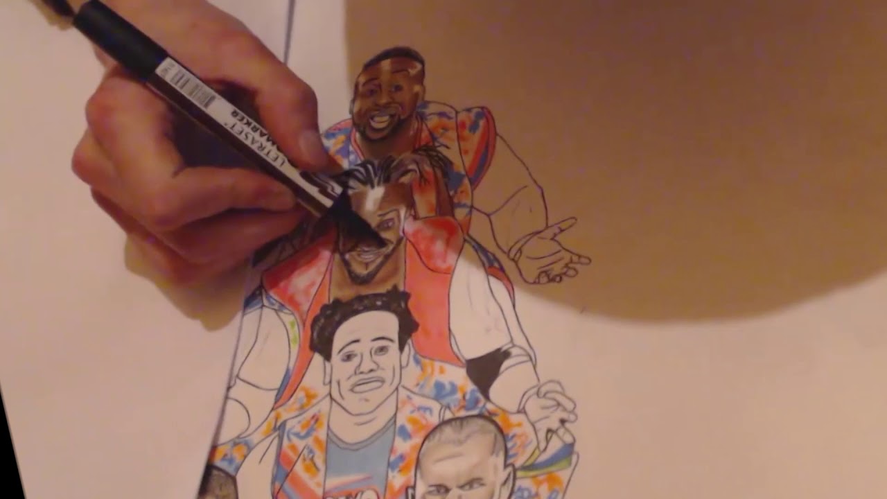 New Day WWE Promarker drawing - YouTube