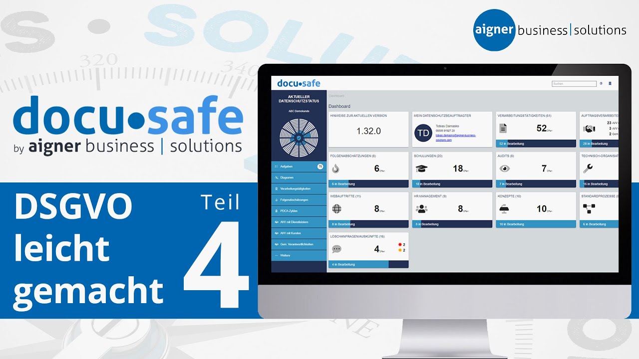 DSGVO leicht gemacht - mit der DATENSCHUTZ-SOFTWARE “DOCU-SAFE” | Teil ...