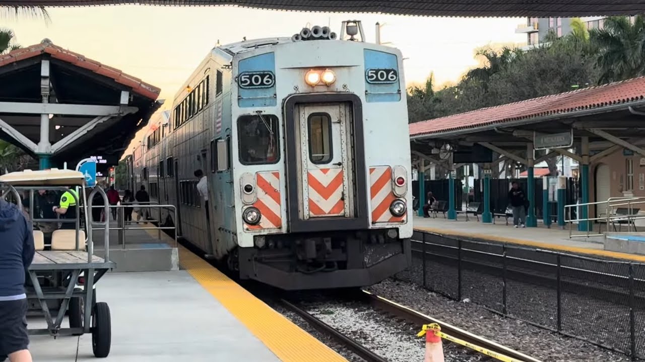 Tri rail full ride to West Palm Beach station riding on 506 cab car 1 ...