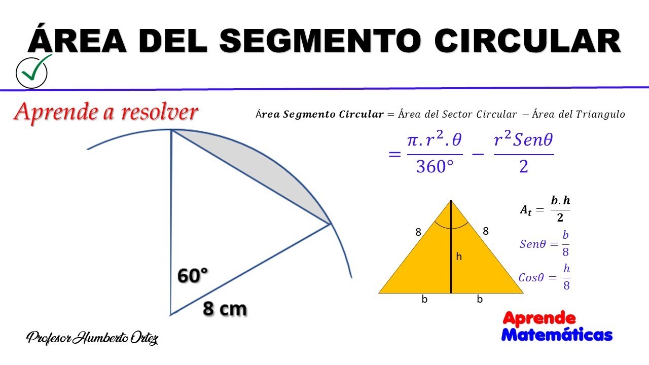 ÁREA DEL SEGMENTO CIRCULAR Como calcularlo - YouTube