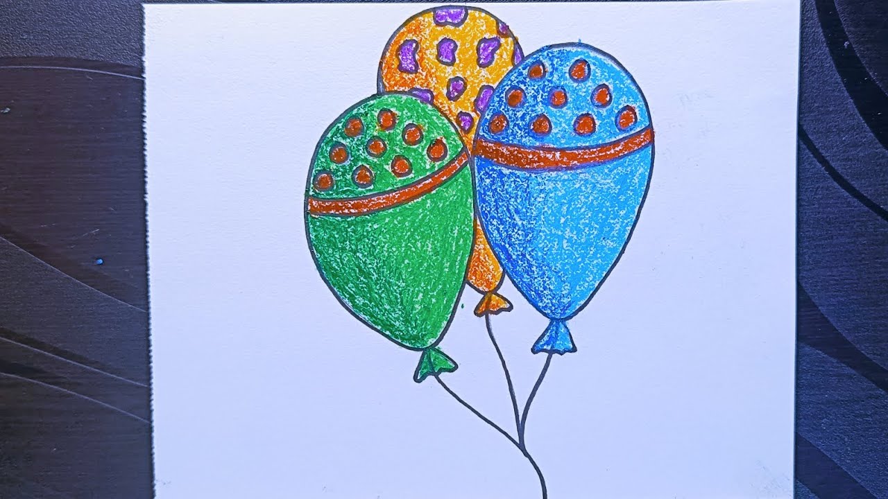 How To Make Balloon Drawing || Easy Step By Step Balloon Drawing ...