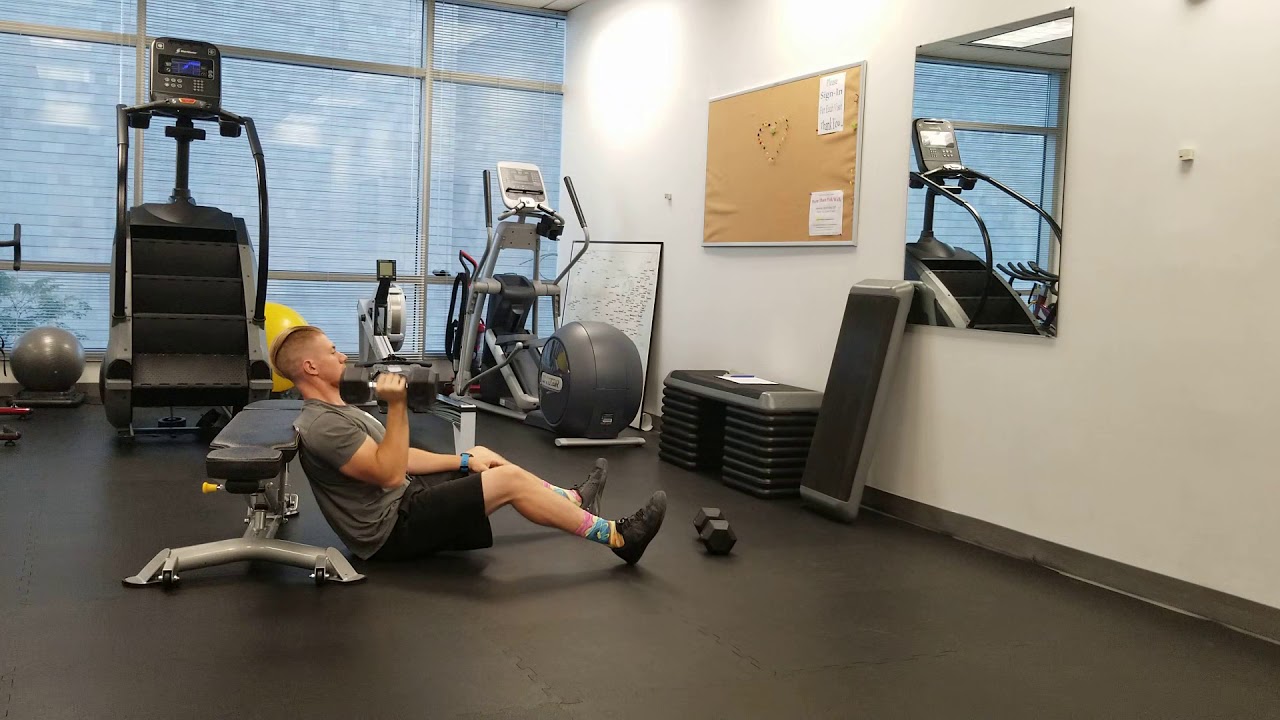 Back propped 1 arm press - YouTube