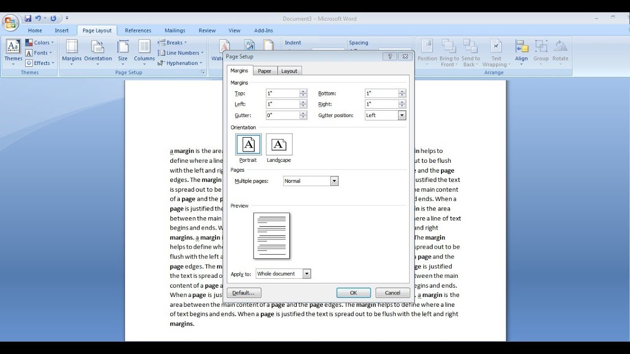 Setup Page Margins In Word Document Margin Part1 YouTube setup-page-margins-in-word-document-margin-part1-youtube
