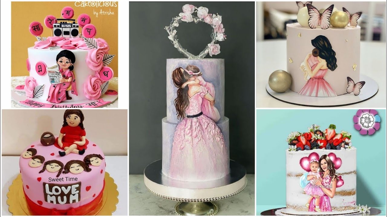 Mom birthday cake design / Mothers birthday special cake design. - YouTube
