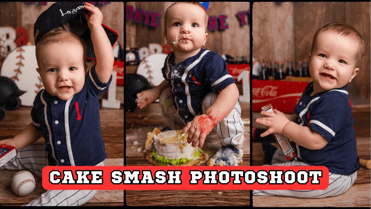 Behind the Scenes: Baseball-Themed Cake Smash Photoshoot for a 1st ...