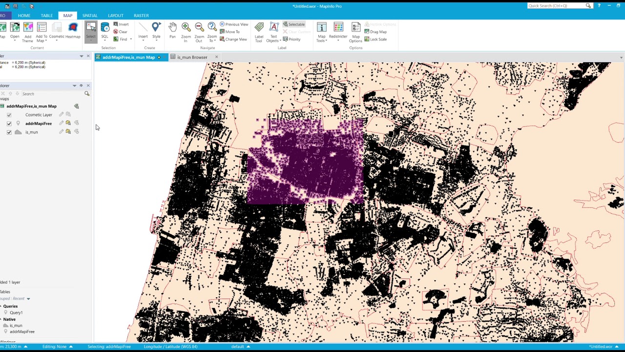 Selecting Objects withing a Given Area - MapInfo Pro v2019 - YouTube