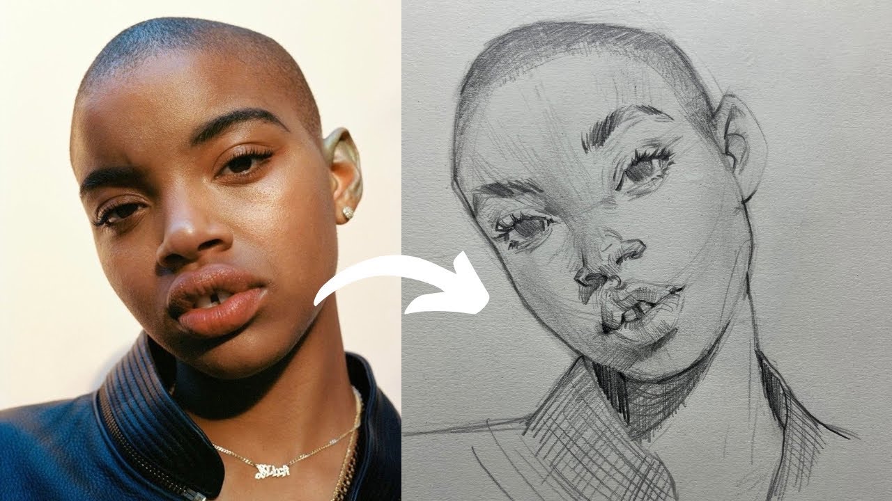 Learn how to draw a face using this technique |Realtime demo - YouTube