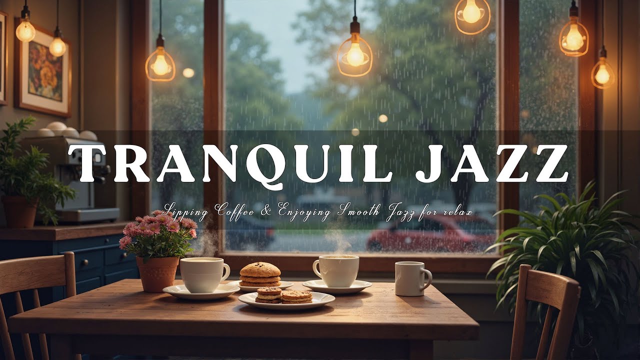 Tranquil Jazz & Falling Rain Through a Café Window – Sipping Coffee ...