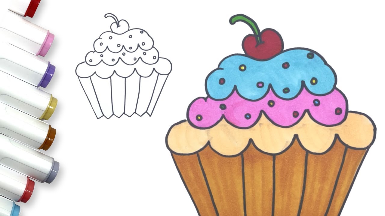 How to draw an Easy Simple Cupcake | Doodle Mates - YouTube