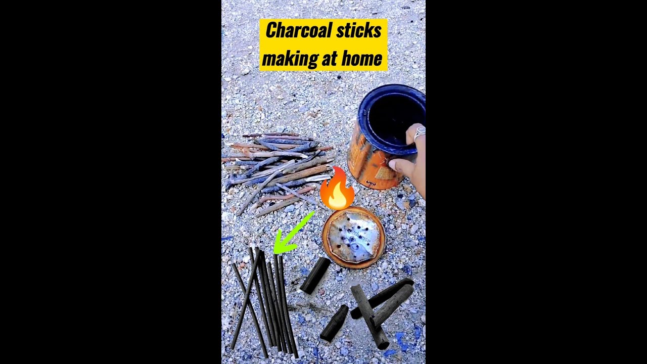 How to make charcoal sticks at home I Homemade charcoal pencil - YouTube