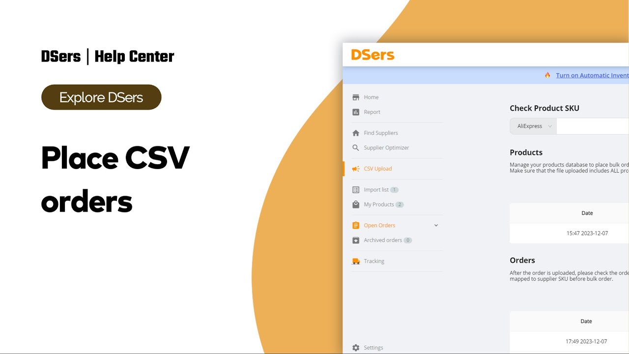 Explore DSers - Place CSV orders - DSers - YouTube