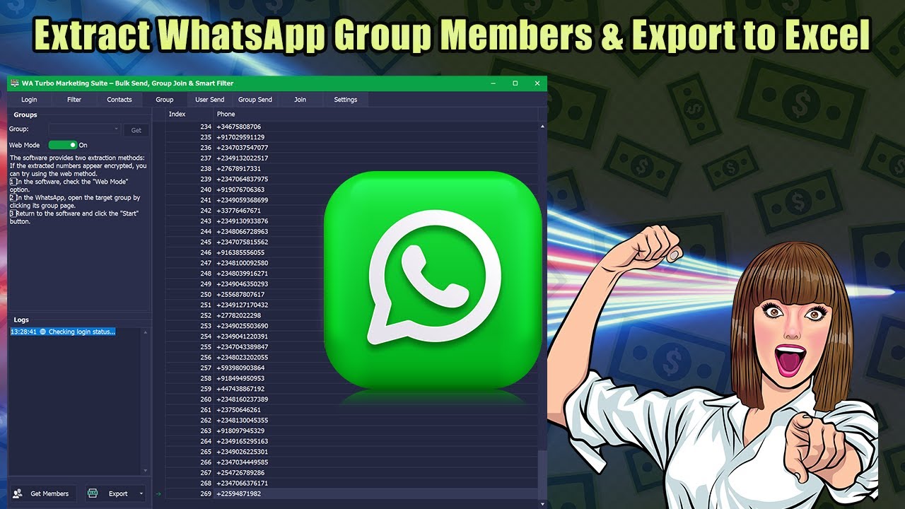 Extract WhatsApp Group Members & Export to Excel #whatsappgroups - YouTube