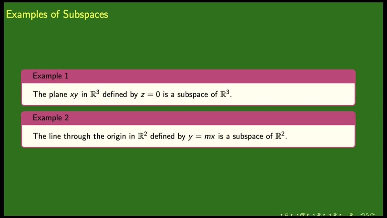 Vector Spaces and Subspaces - YouTube
