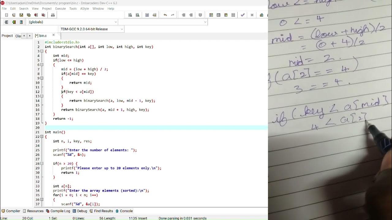 Binary Search using divide and conquer algorithm in tamil - YouTube