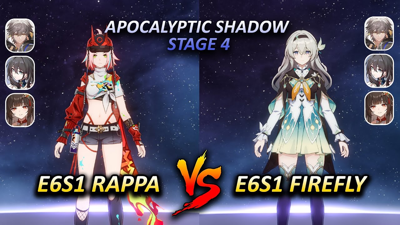 E6S1 RAPPA VS E6S1 FIREFLY Apocalyptic Shadow 4 | Honkai Star Rail ...