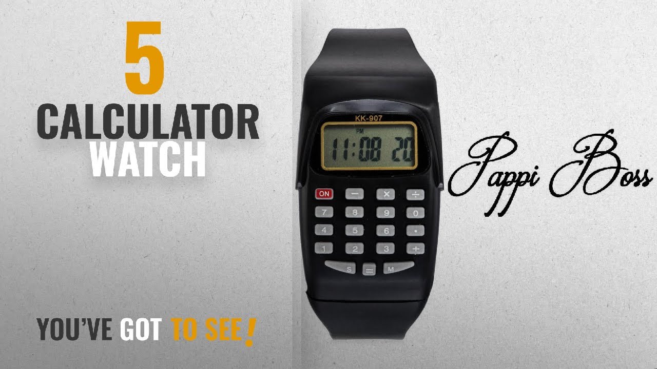 Top 10 Calculator Watch [2018]: Pappi Boss Unisex Silicone Black Smart ...