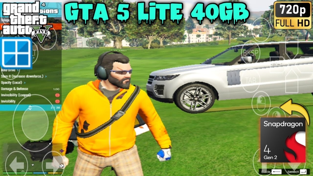 GTA 5 LITE (40GB) GAMEPLAY🔥 On Snapdragon 4 Gen 2, low end device ...
