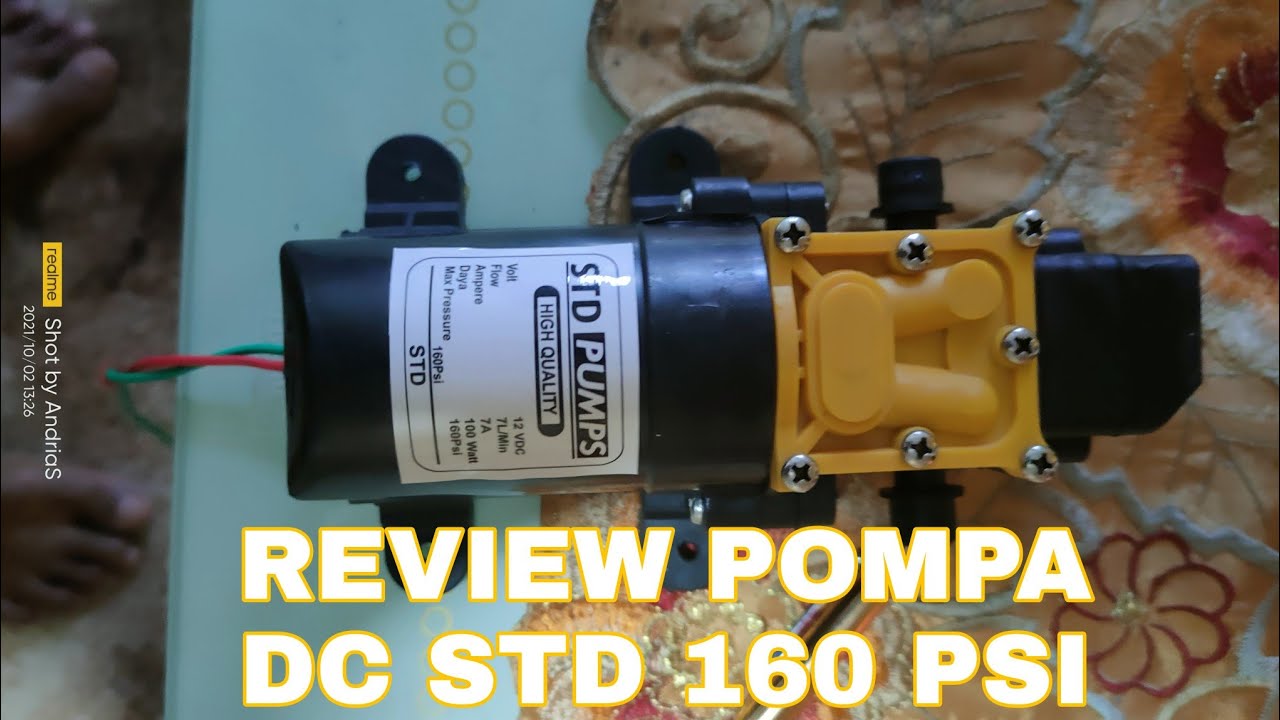REVIEW POMPA DC MERK STD 160 PSI - YouTube