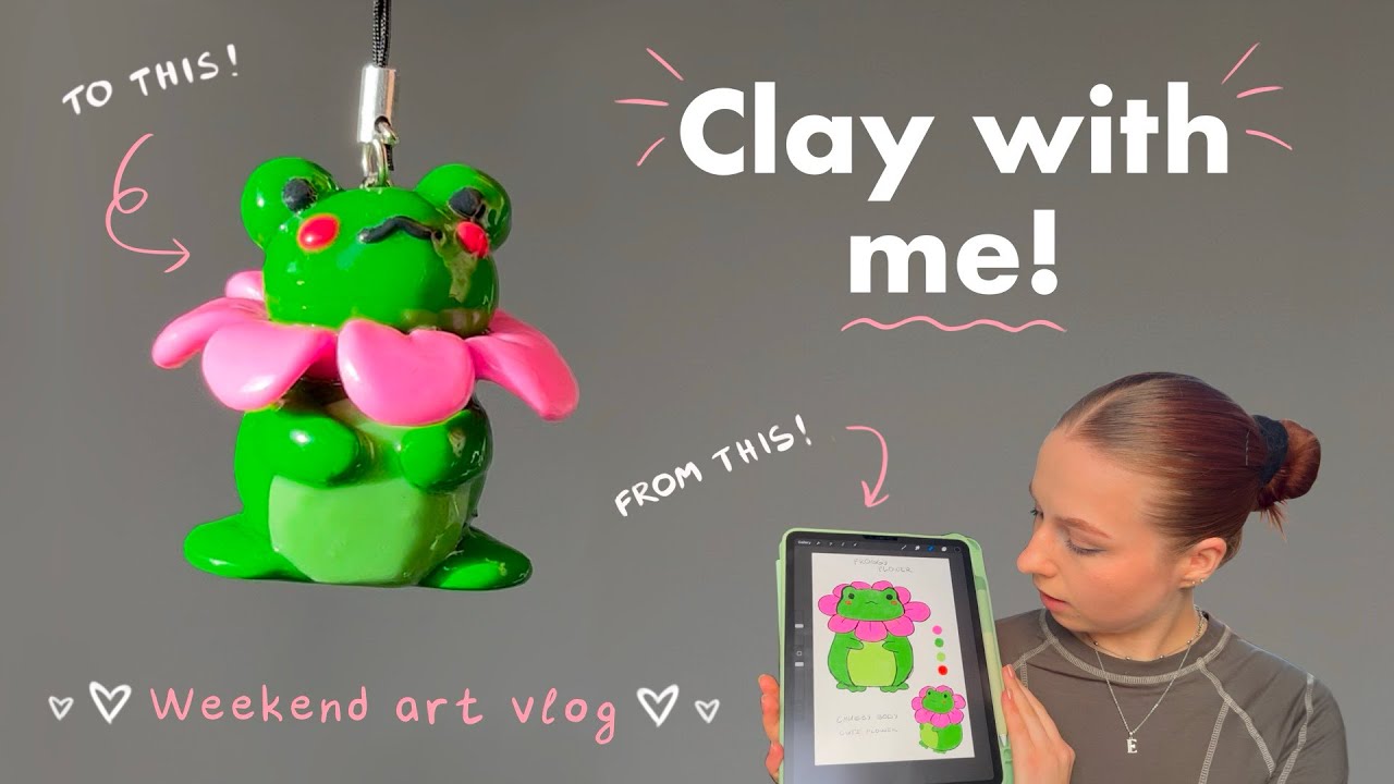 Weekend art vlog Making polymer clay key charm - YouTube