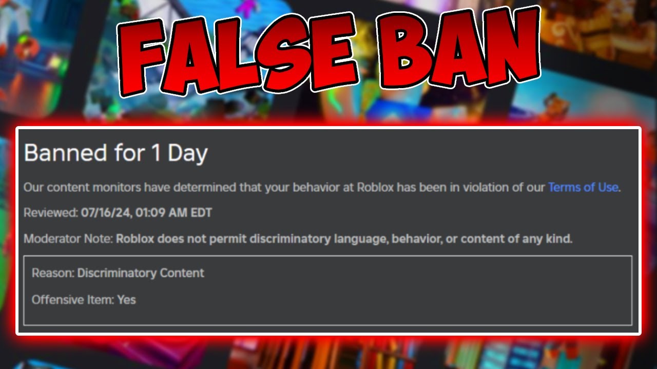 I GOT FALSELY BANNED ON ROBLOX.. - YouTube